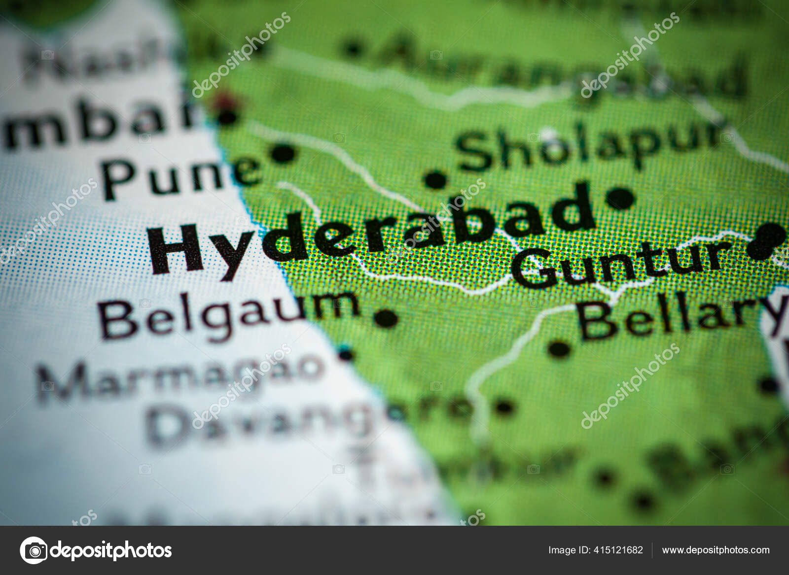 Hyderabad India Map — Stock Photo © aliceinwonderland2020 #415121682