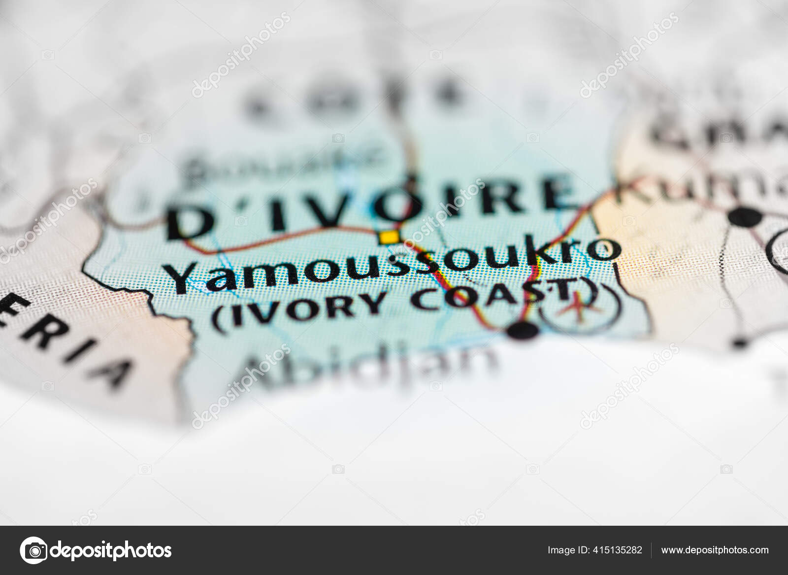 Yamoussoukro Cote D'ivoire Map Stock Photo by ©aliceinwonderland2020 ...