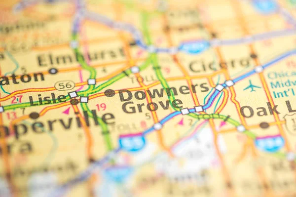 Downers Grove. Illinois. USA on the map - Stock Image - Everypixel