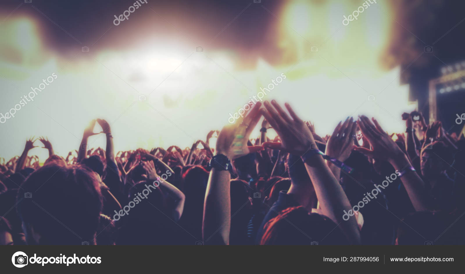 Concert Crowd Stage View Lights