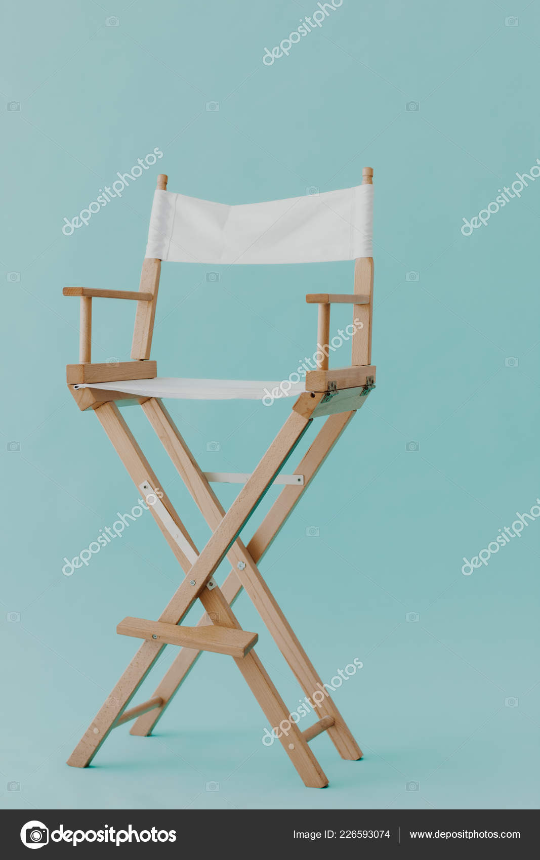 Director Chair Blue Background Stock Photo by ©cellar-door 226593074