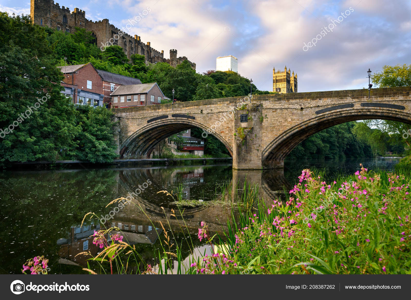 Framwellgate Bridge Two Shallow Arches Durham City — Stock Photo ...