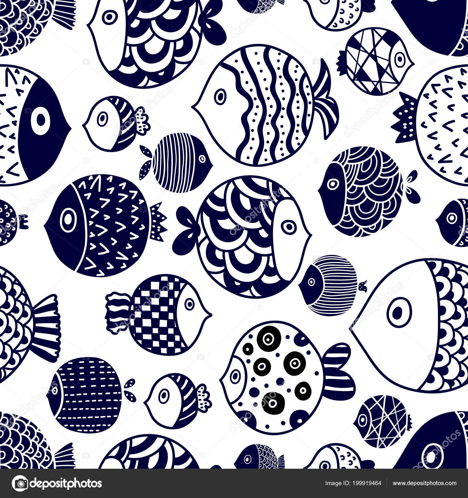 Cute Fish Kids Background Seamless Pattern Stock Vector by ©vyazovskaya ...