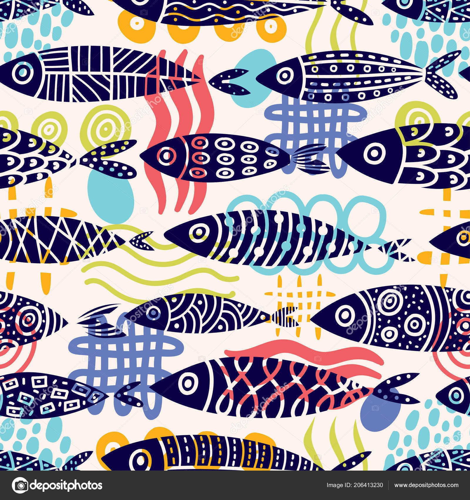 Cute Fish Kids Background Stock Vector Image by ©vyazovskaya #206413230