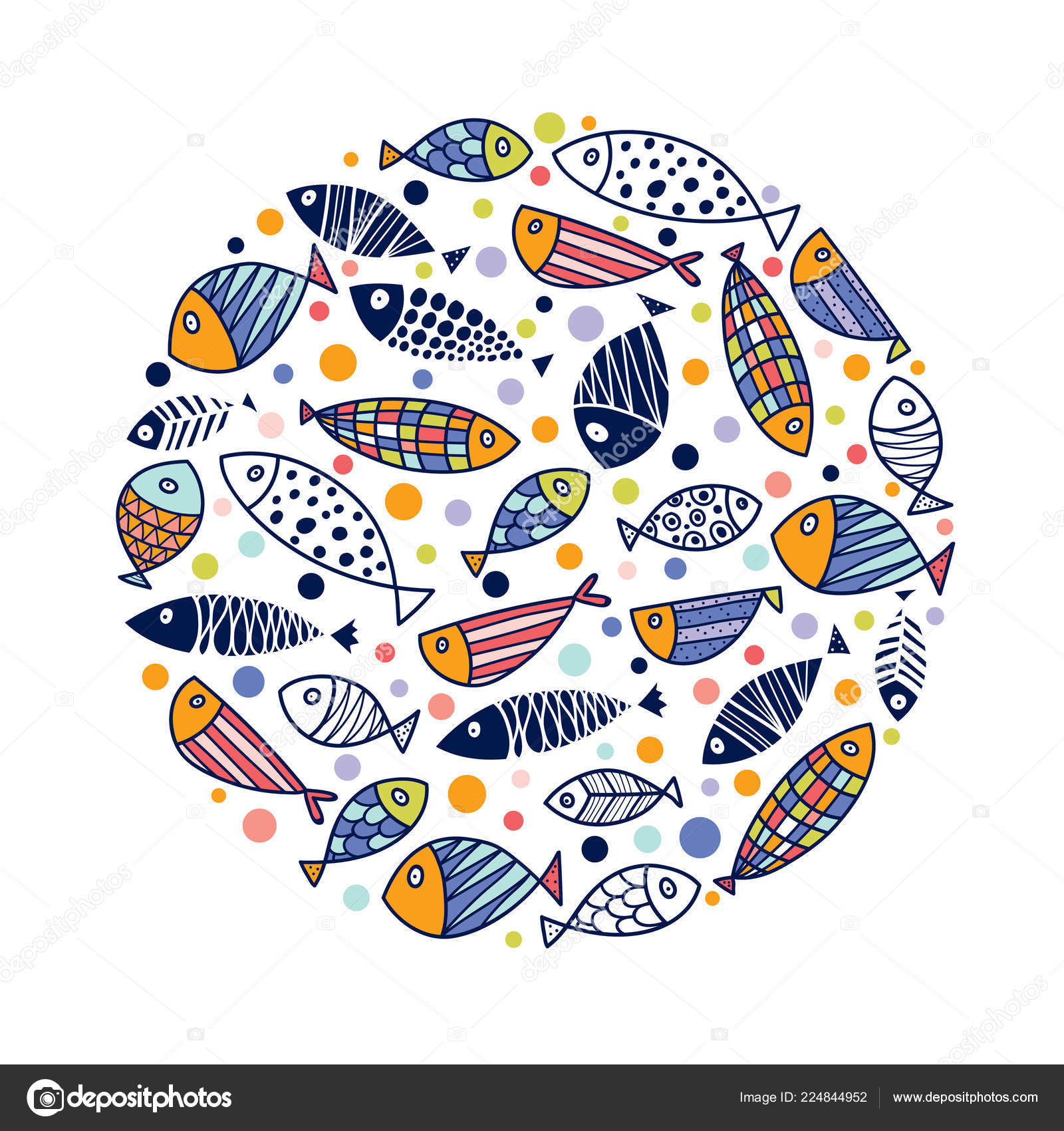 Cute Fish Motif Fish Stock Vector Image by ©vyazovskaya #224844952