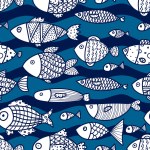 Cute Fish Kids Line Background Seamless Pattern Can Used Textile Stock ...
