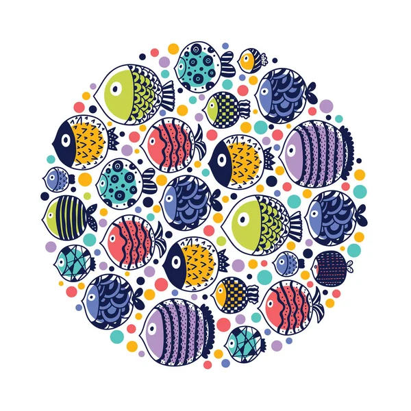 Cute Fish Card Motif Fish Stock Vector by ©vyazovskaya 394983258