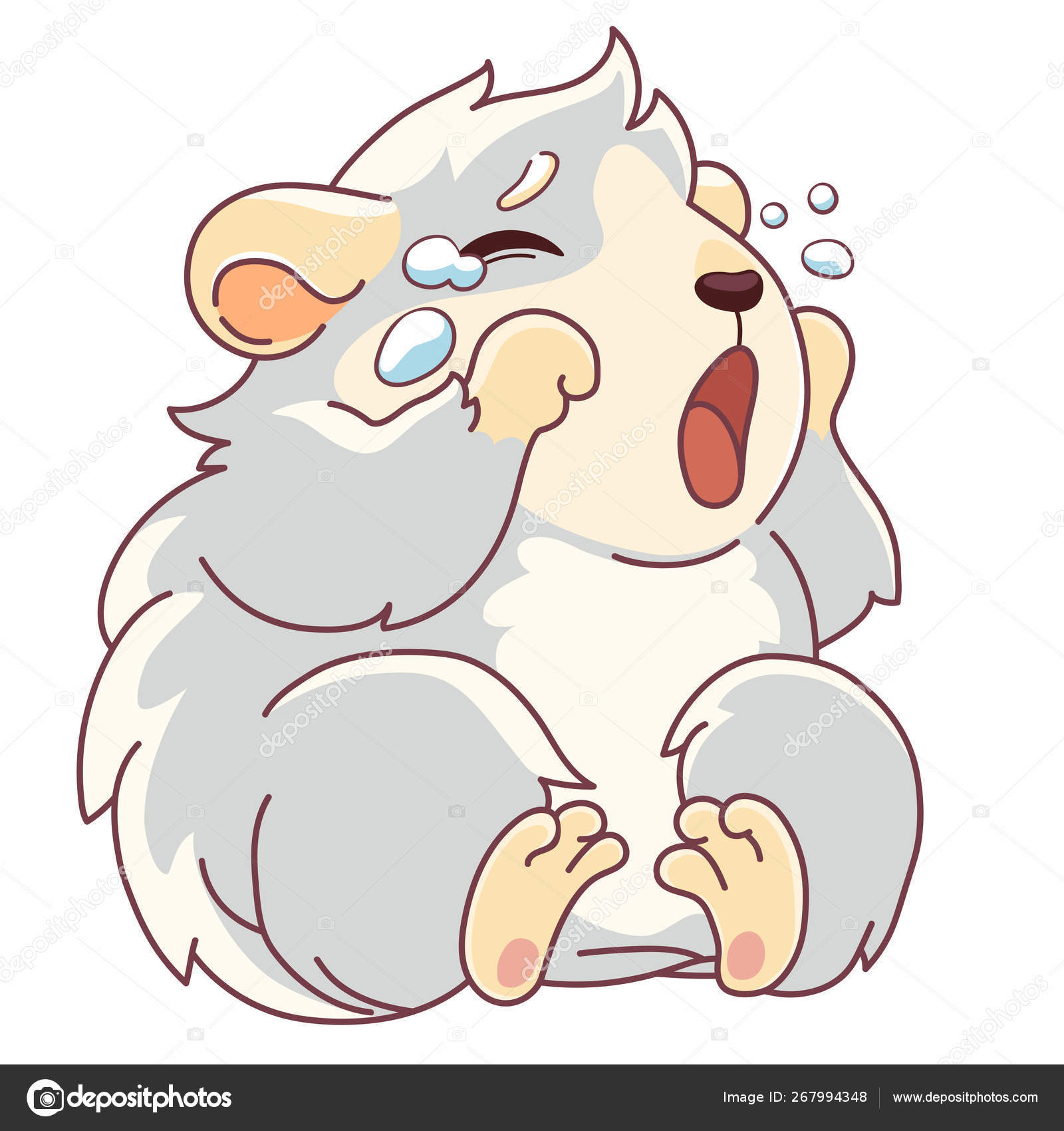 Cavy is upset, sits and cries - emoji icon Crying. Stock Vector by ...