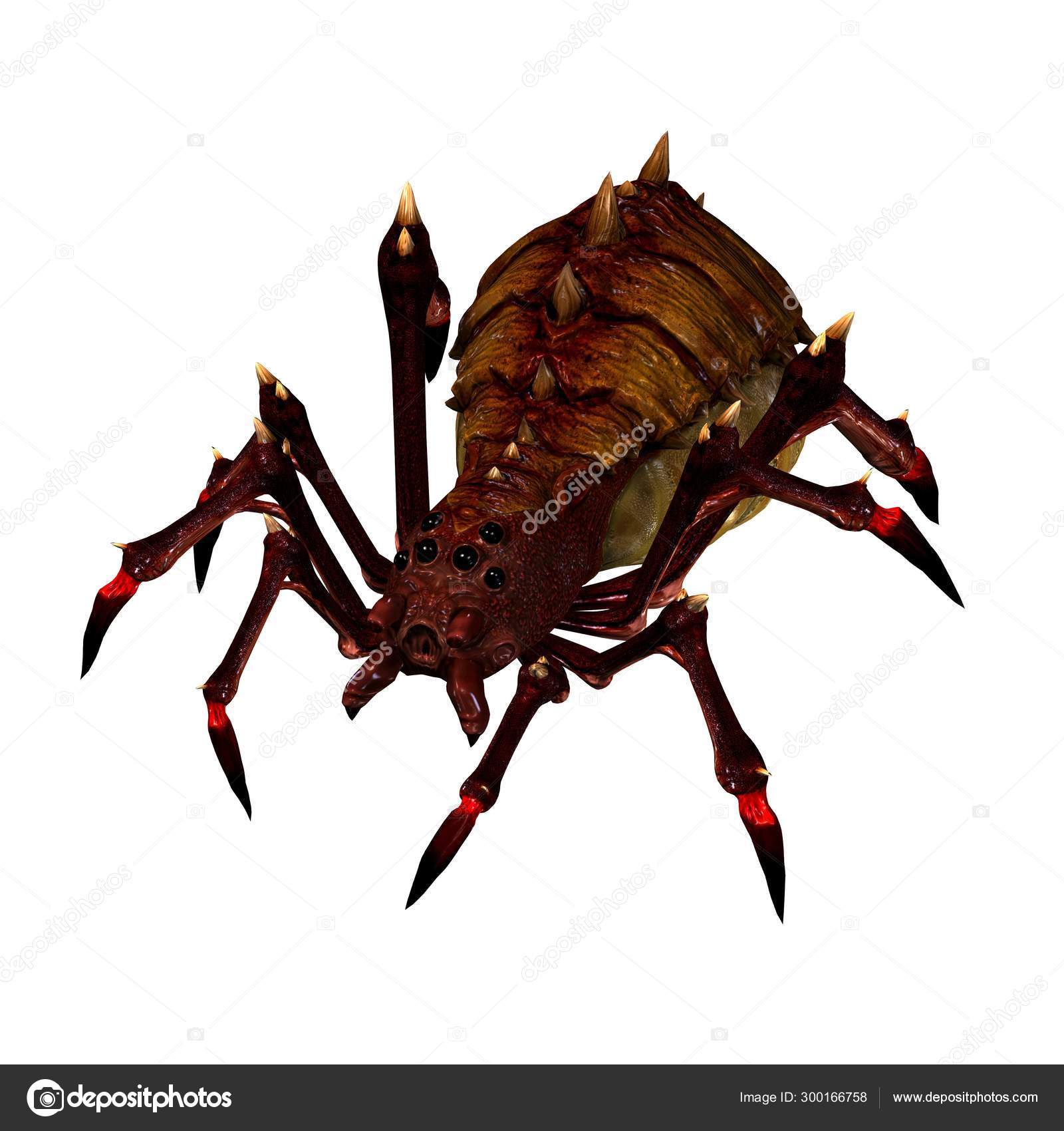 Fantasy Spider Sideview Right Isolated White Background — Stock Photo ...
