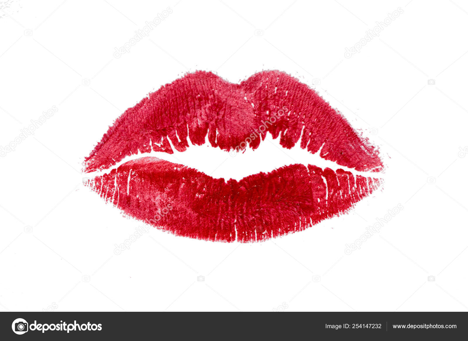 Lipstick Kiss Mark Red Lipstick Kiss Mark Isolated Over The White