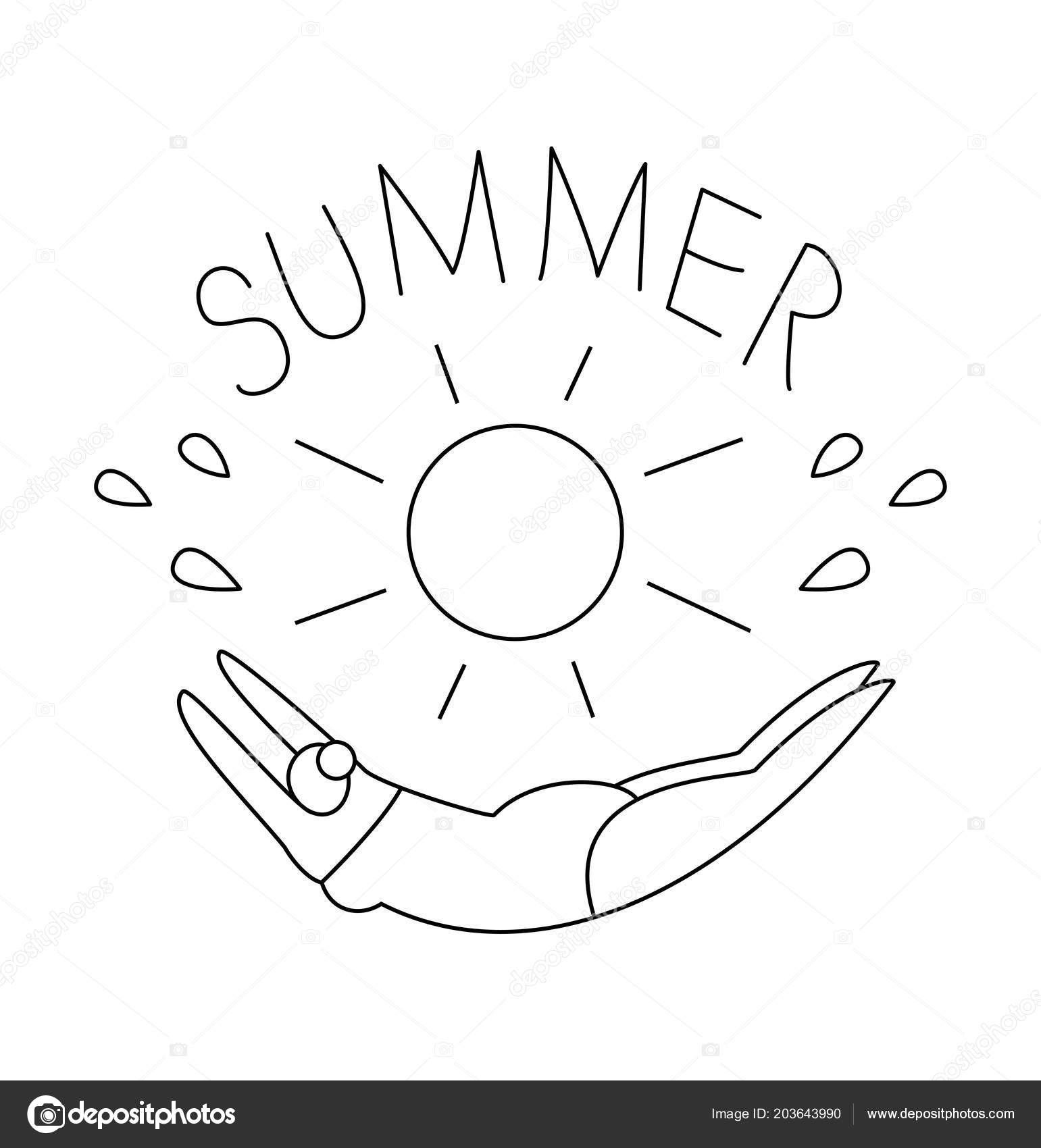 Summer Beach Clip Art Black And White