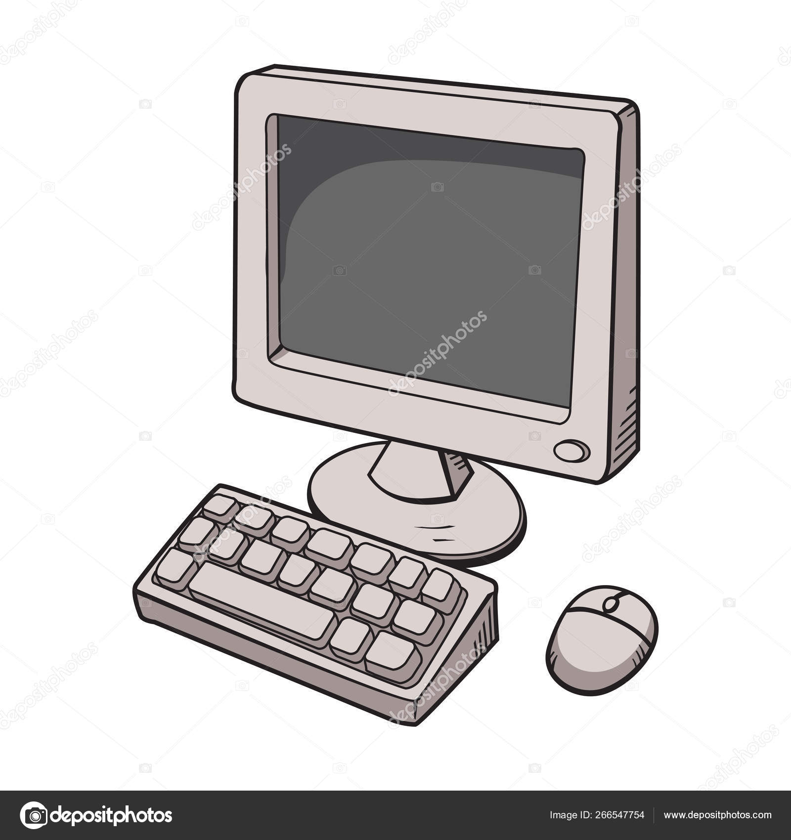 Computer vector cartoon Stock Vector Image by ©TAW4A #266547754