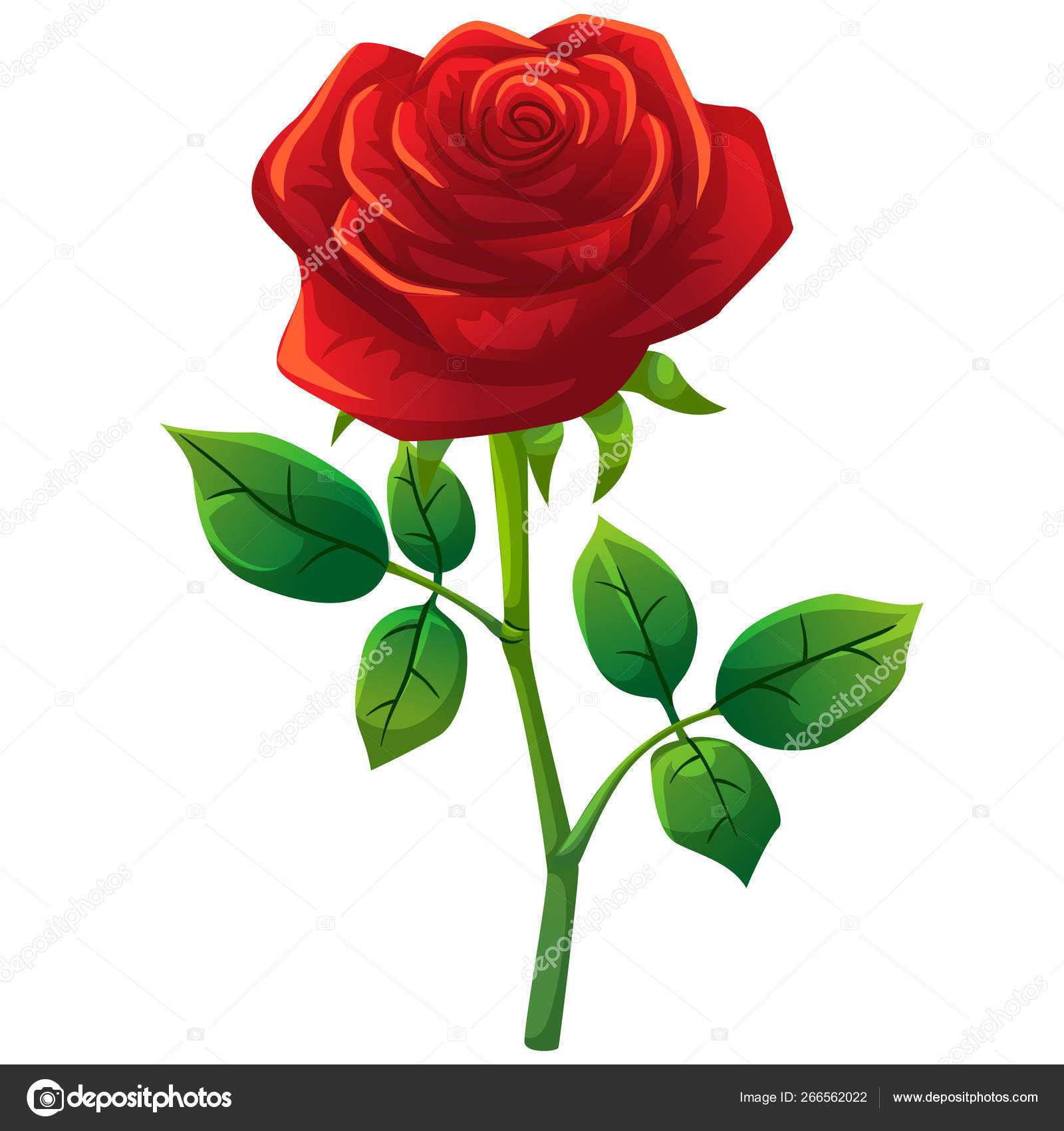 Red rose cartoon style Stock Vector by ©TAW4A 266562022