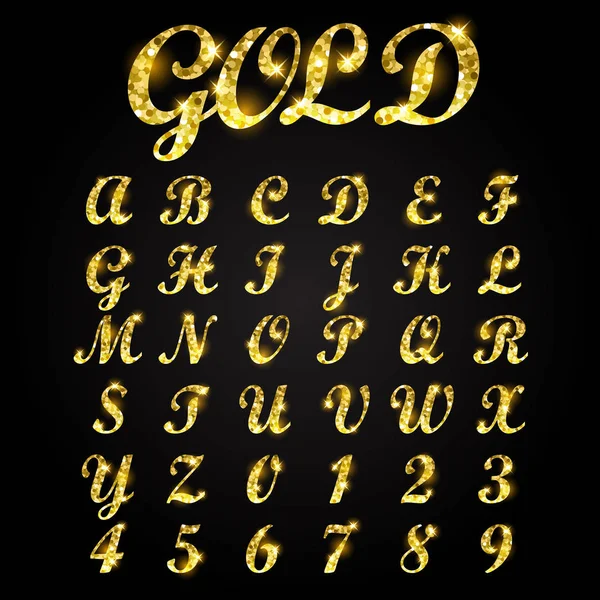 Abecedario letras oro Imágenes Vectoriales, Gráfico Vectorial de ...