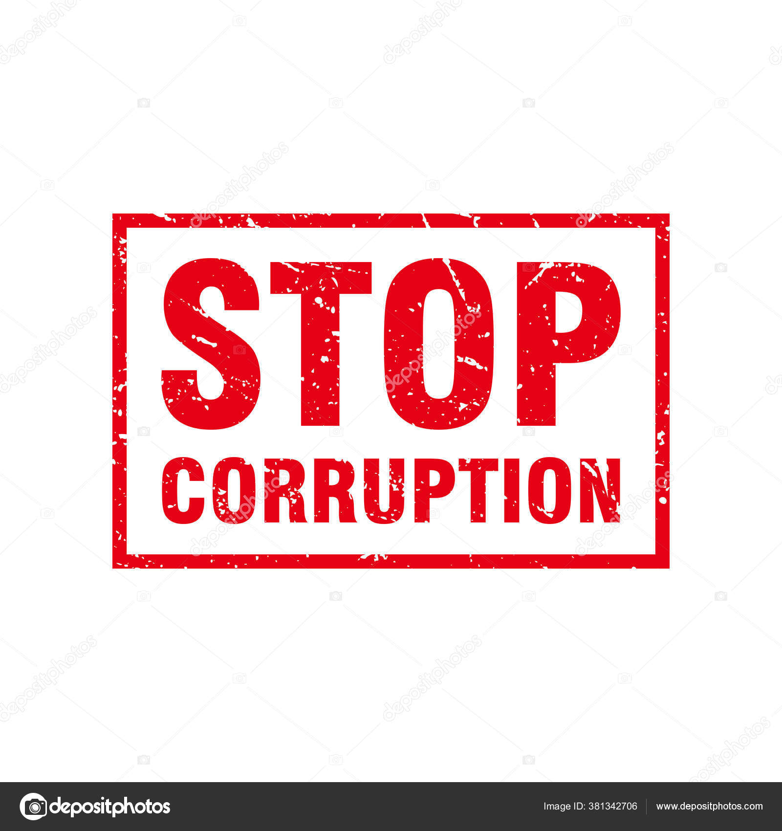 Abstract Red Grunge Stop Corruption Rubber Stamps Sign Vector Red ...