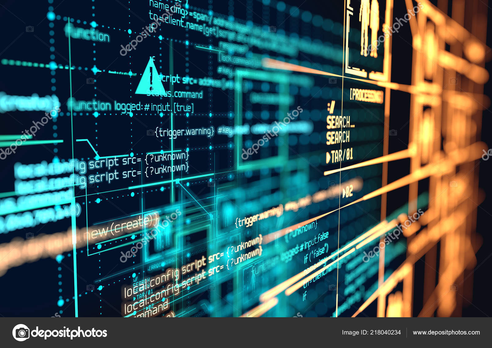 Futuristic Programming Code Big Data Connections Network Patterns ...