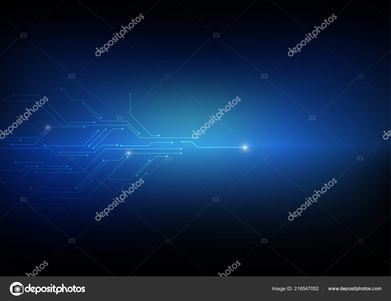 Vector Electronic Circuit Blue Background Stock Vector by ©anueing ...