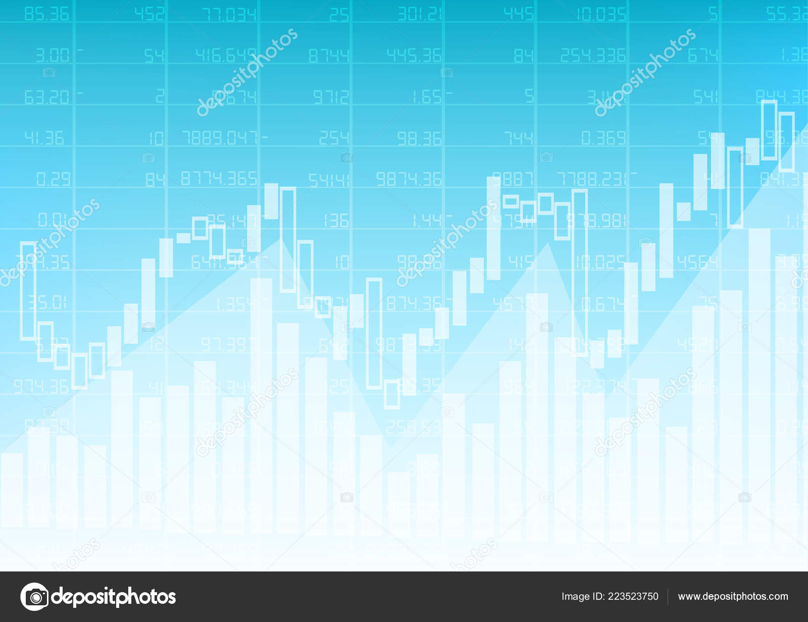 Vector Business Graph Stock Board Blue Background Stock Vector Image by ...