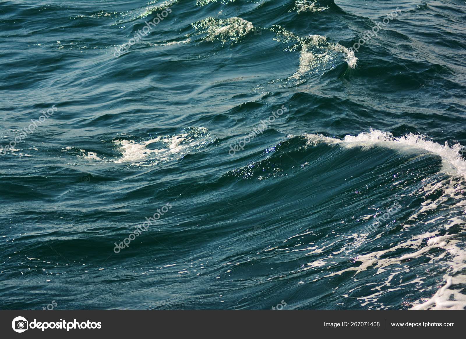 Abstract Texture Rippling Clear Blue Ocean Water Surface Low Waves ...