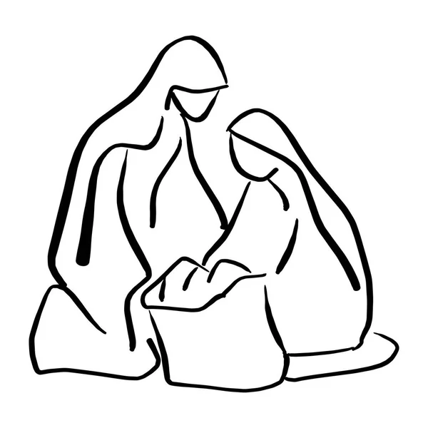 Mary And Joseph Clipart Black And White