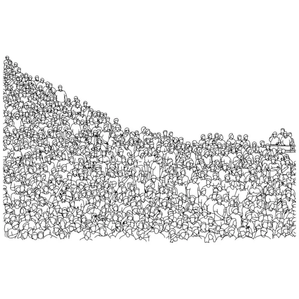 Doodle crowd people on stadium vector illustration sketch hand drawn ...