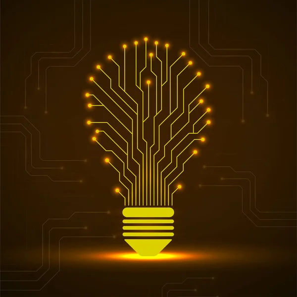 Abstract lamp with circuit board. Technology light bulb Stock Vector ...