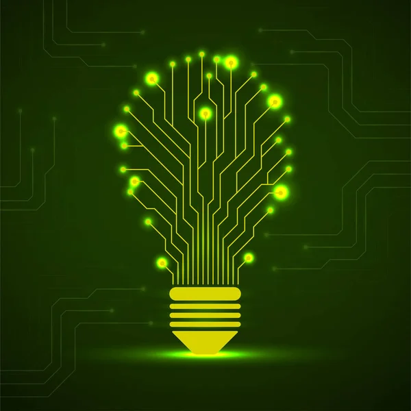Abstract lamp with circuit board. Technology light bulb Stock Vector ...