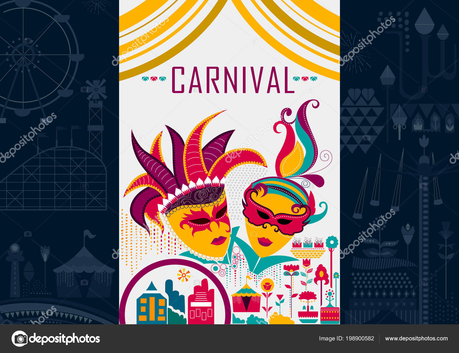 Colorful poster of fun filled Carnival festival template background ...