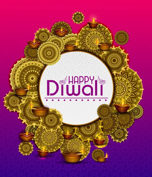 Happy Diwali light festival of India greeting background Stock Vector ...