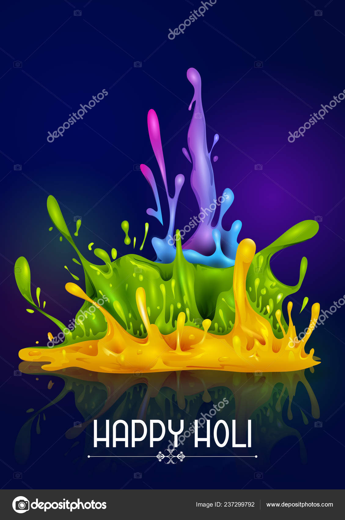 Colorful Traditional Holi splash background for festival of colors of ...