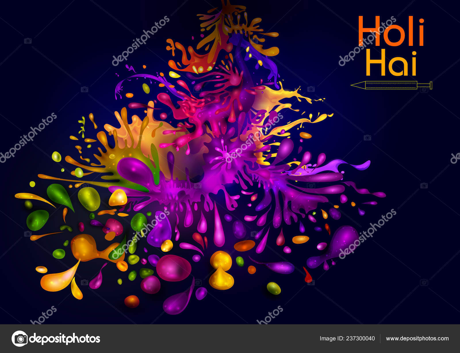 Colorful Traditional Holi splash background for festival of colors of ...