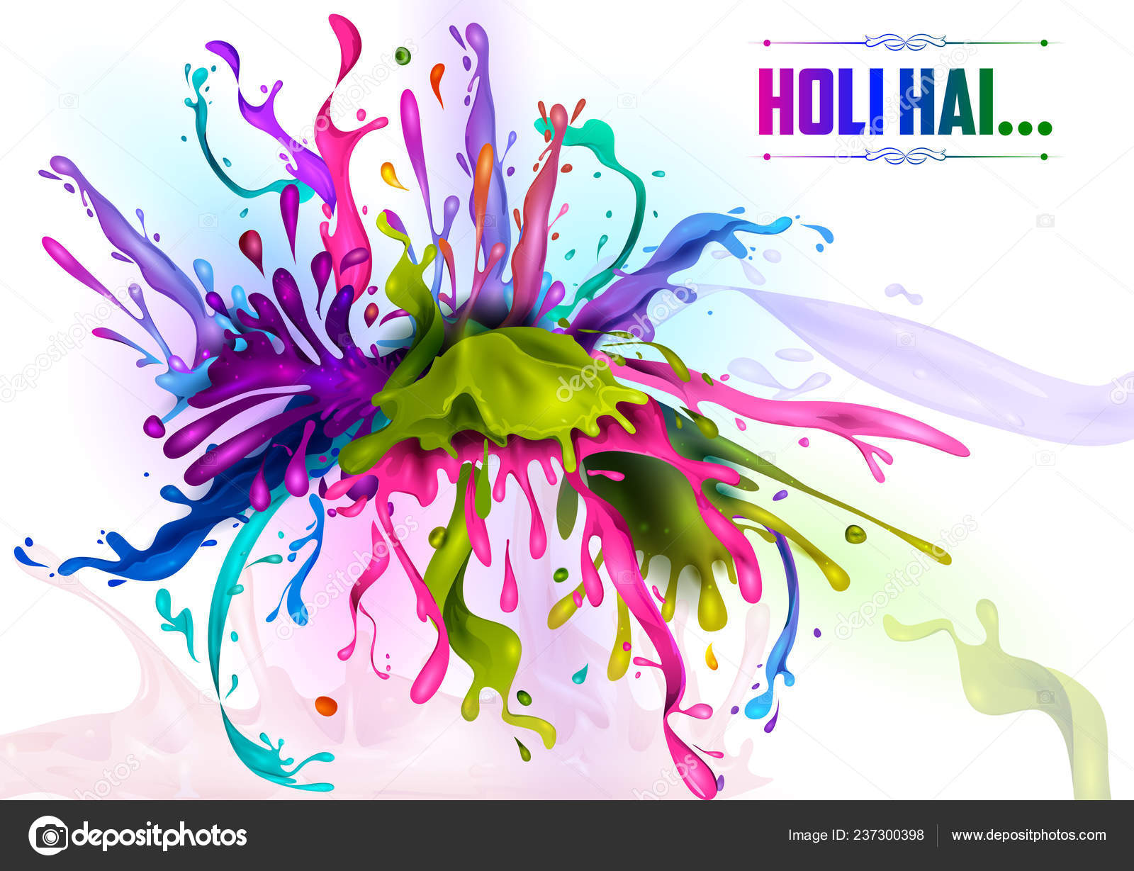 Colorful Traditional Holi splash background for festival of colors of ...
