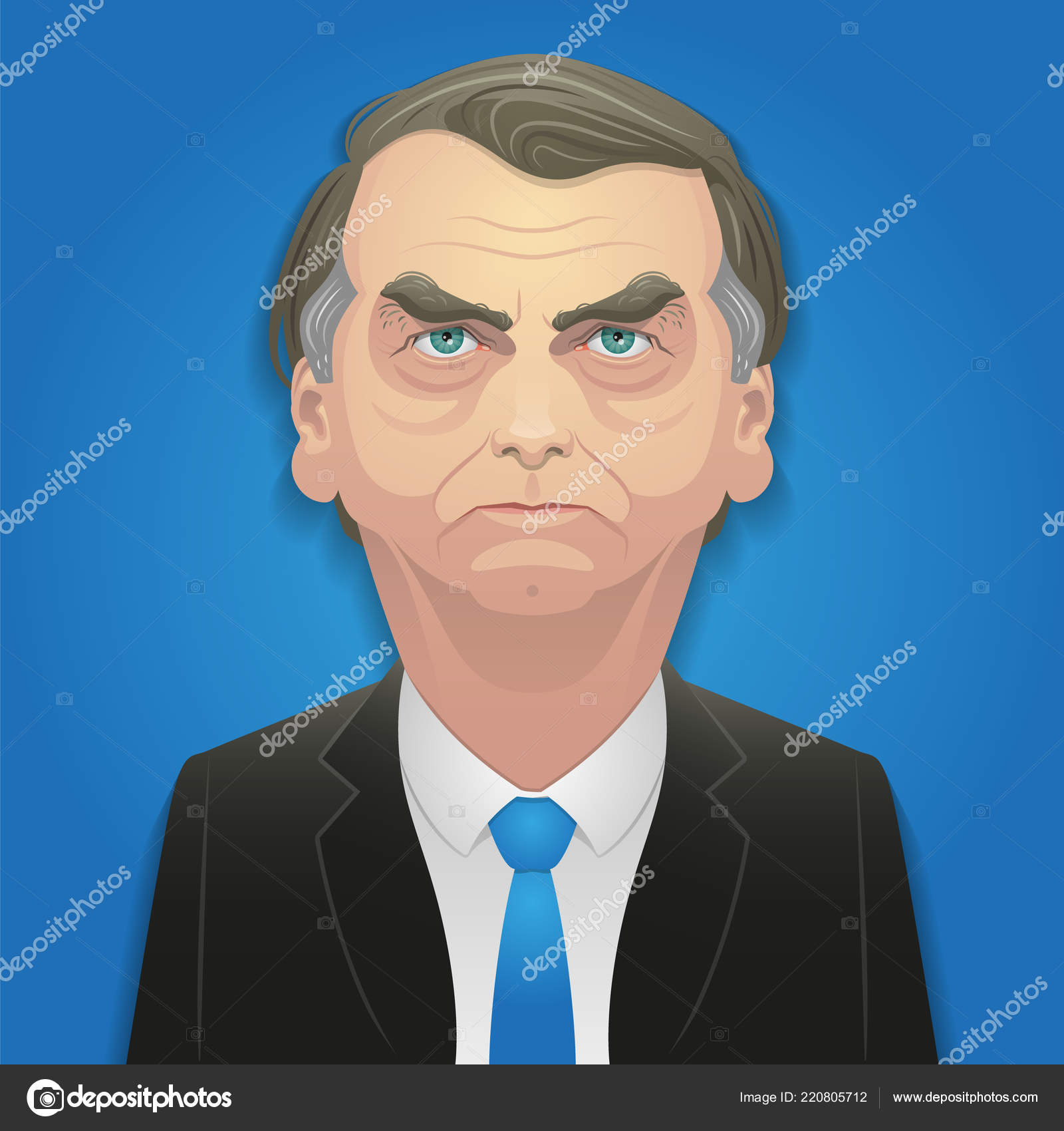 Outubro 2018 Caricatura Jair Bolsonaro Candidato Direita Sobre Fundo ...