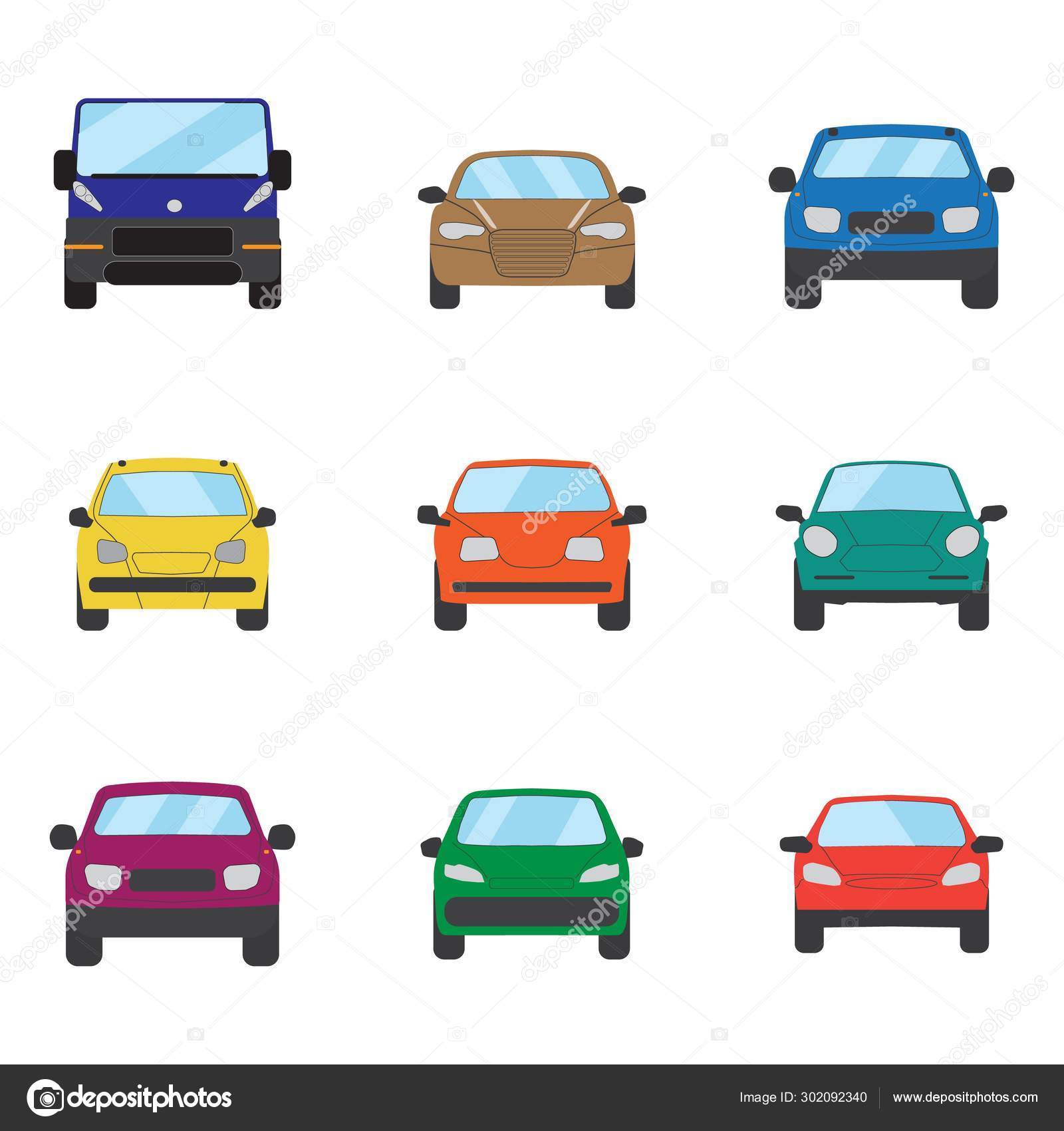 Cartoon Car Front View