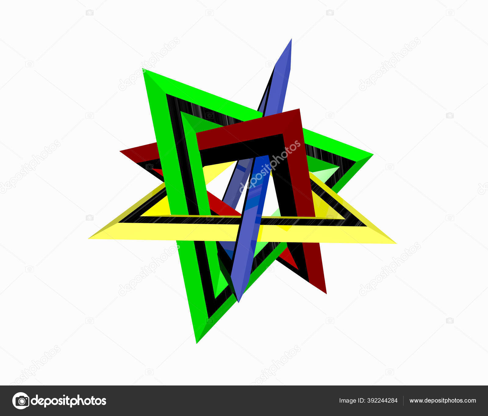 Colorful Triangles Intertwined Form Star — Stock Photo © dr.lange ...