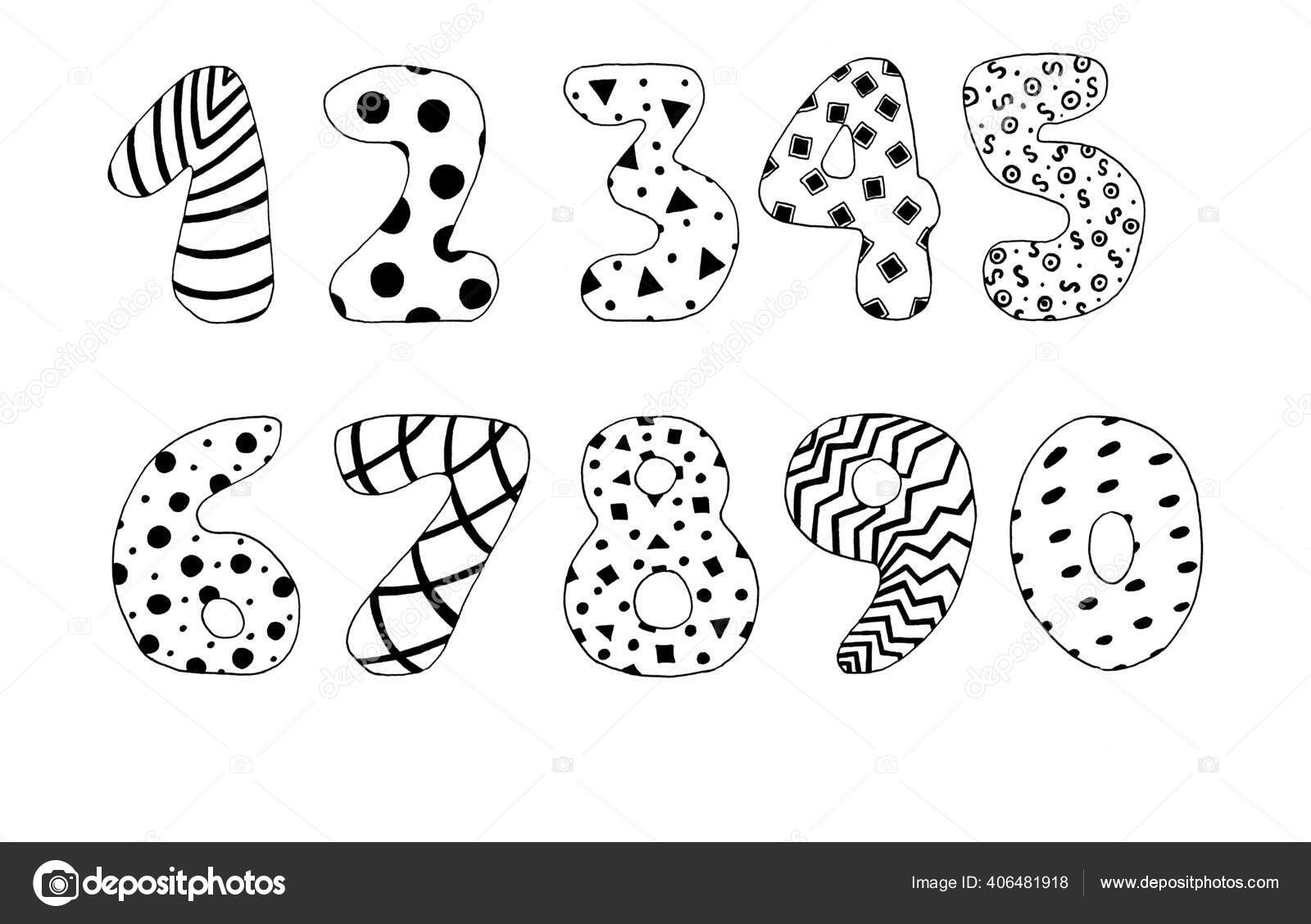 Graphics Illustraton Kids Cartoon Number Set Stock Illustration by ...