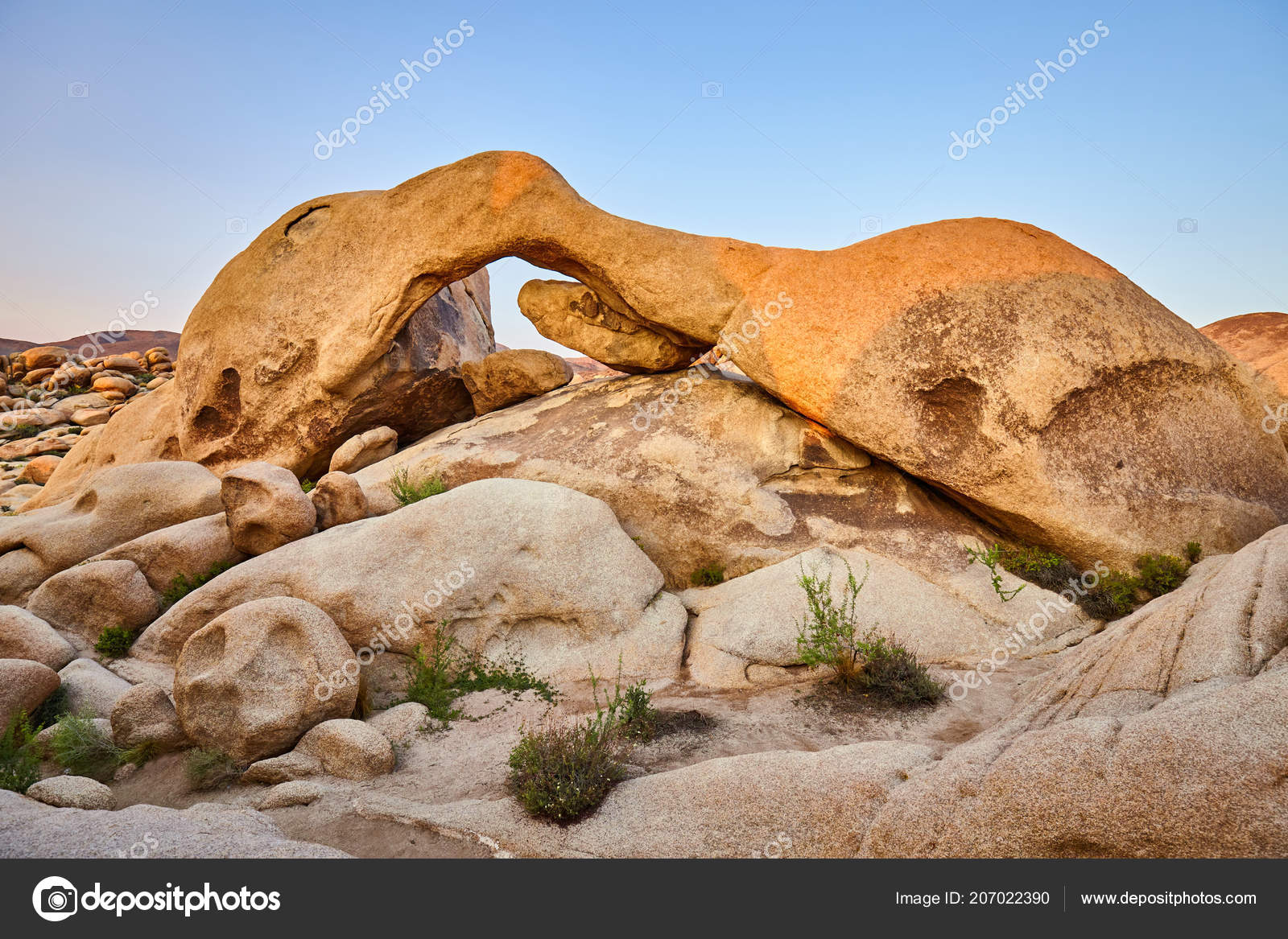 Unique Rock Formations Joshua Tree National Park Sunset California Usa ...