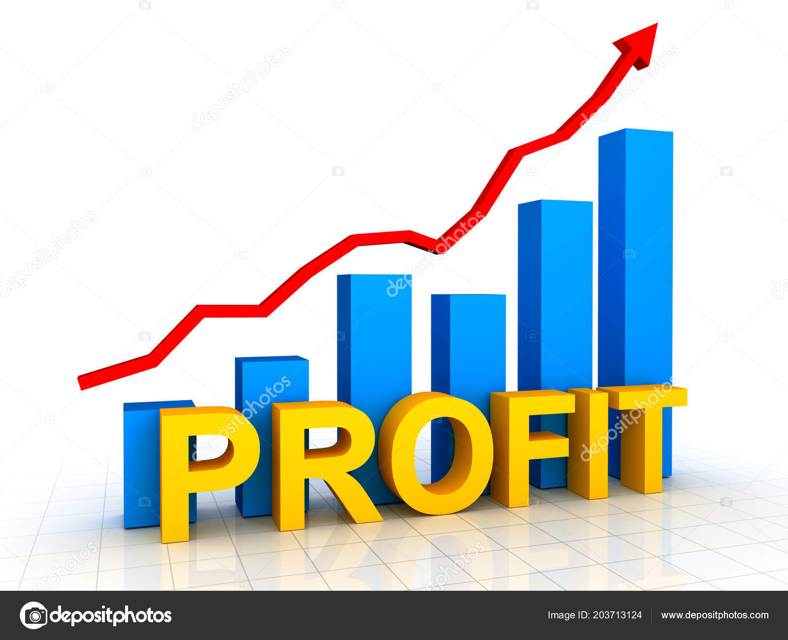 Profit Concept Business Chart Rendered Computer Generated Image ...