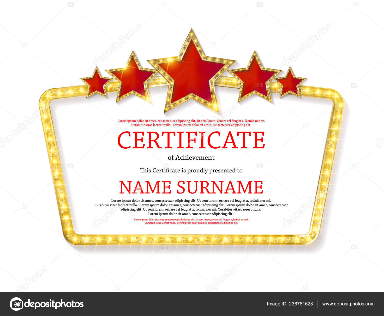 Elegant Template Diploma Place Text Certificate Achievement Education ...