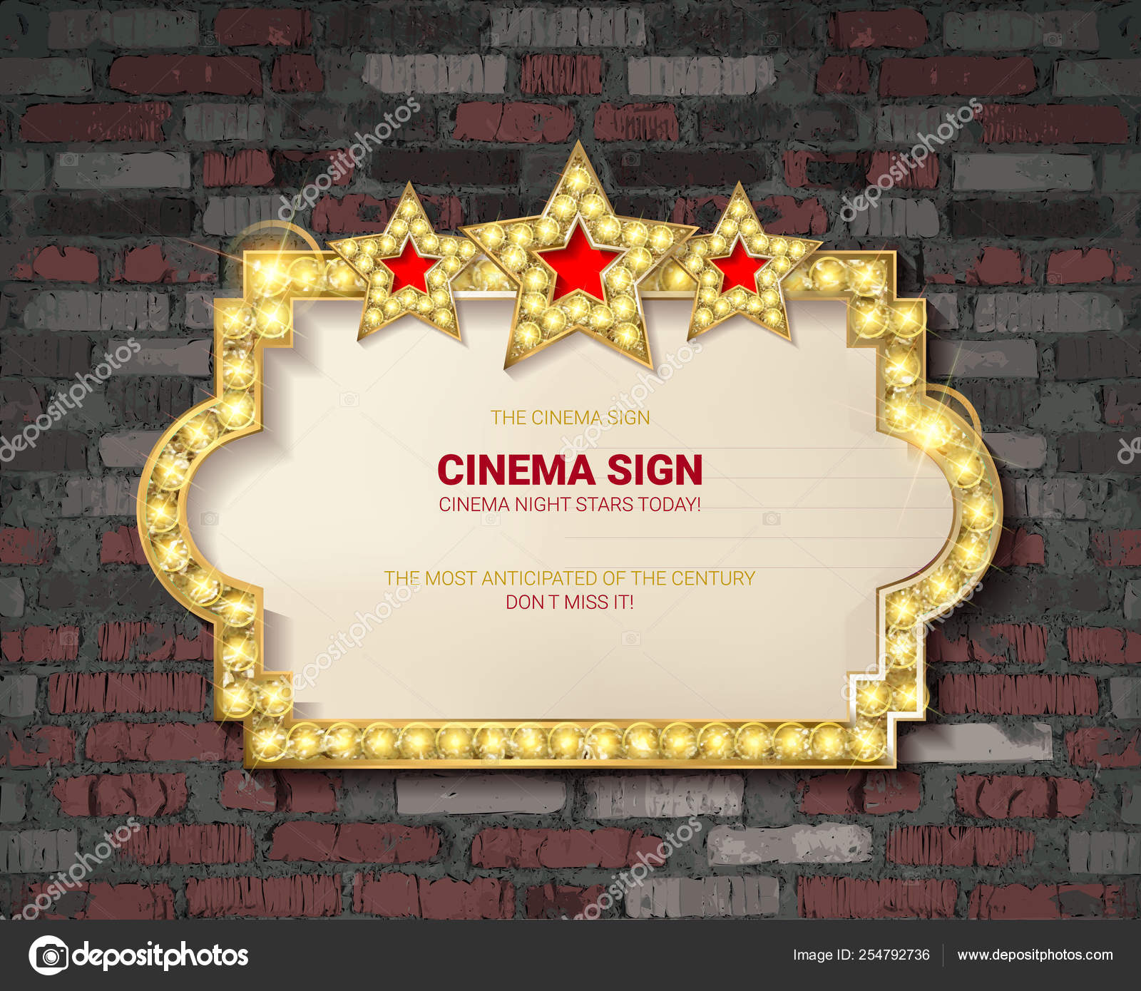 Marquee light gold board sign Stock Vector by ©nastyaaroma2011 254792736