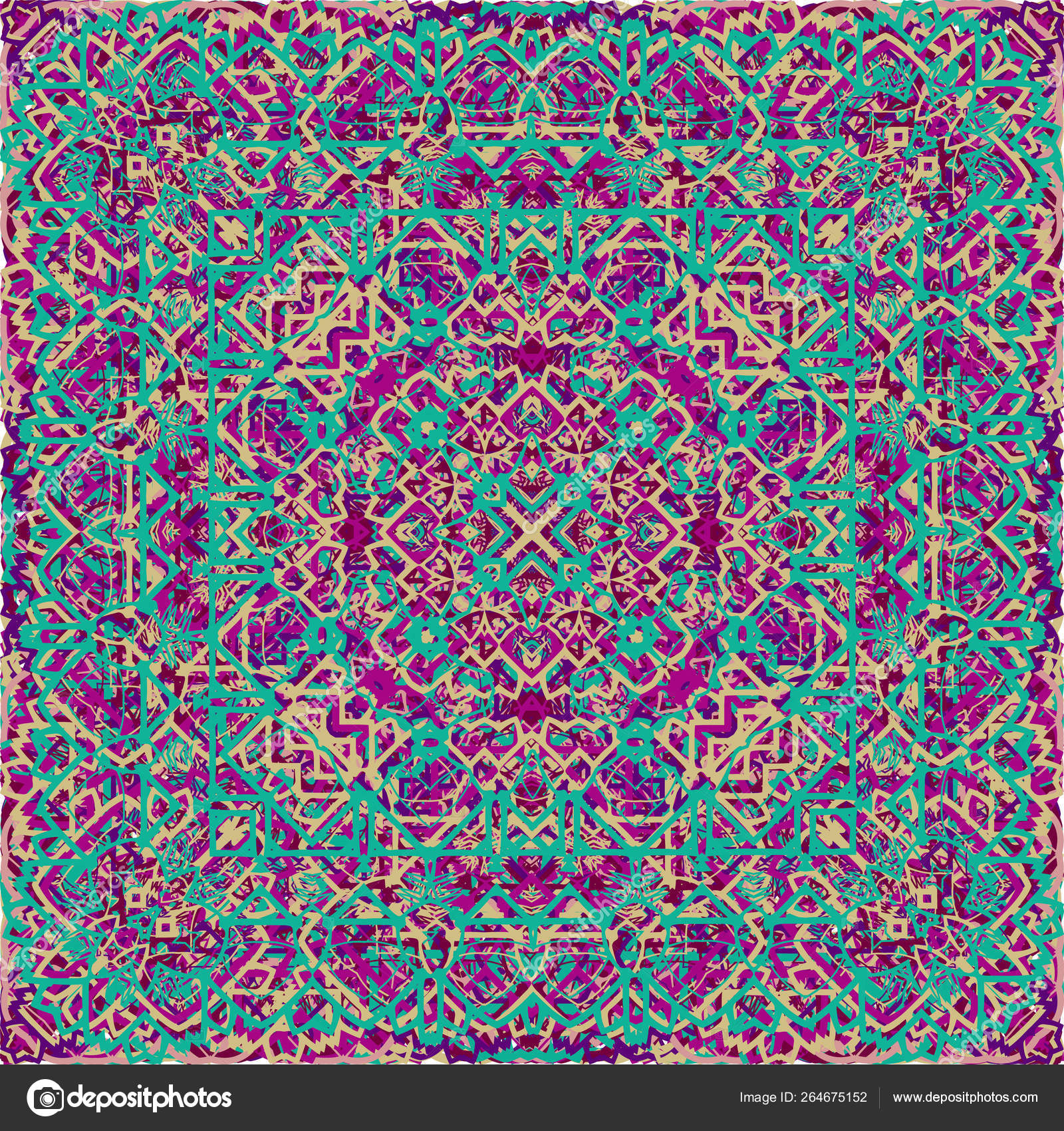 Vintage seamless pattern in Arabic style. Stock Vector Image by ...