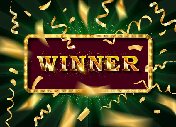 Retro Light Banner Vector Frame Winner Background Gold Glitter Texture ...