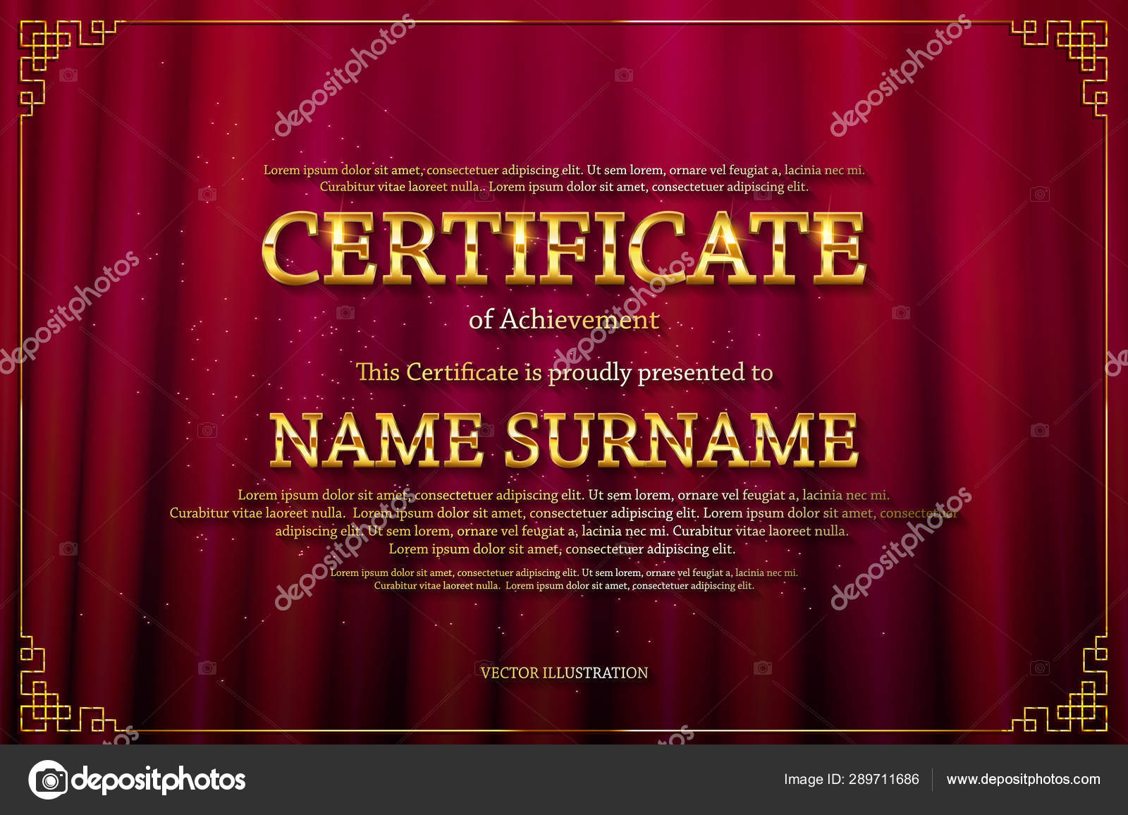 Elegant template of diploma , place for text. Stock Vector by ...