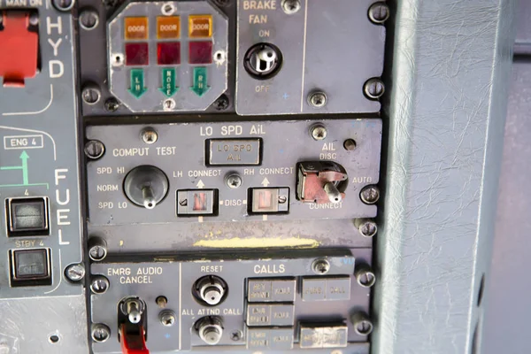 Airplane Pilot's Cockpit Center Control Panels Closeup High Detailed ...