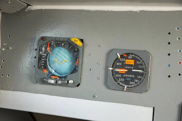 Airplane Pilot's Cockpit Center Control Panels Closeup High Detailed ...