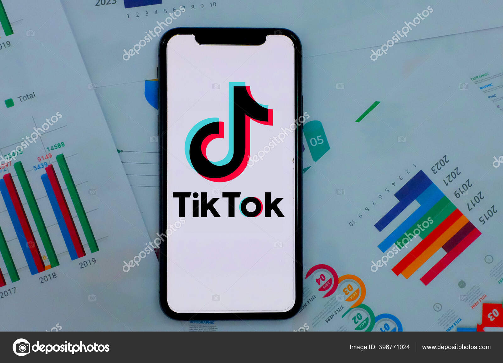 Smart Phone Tik Tok Logo Which Popular Social Network Internet — Stock ...