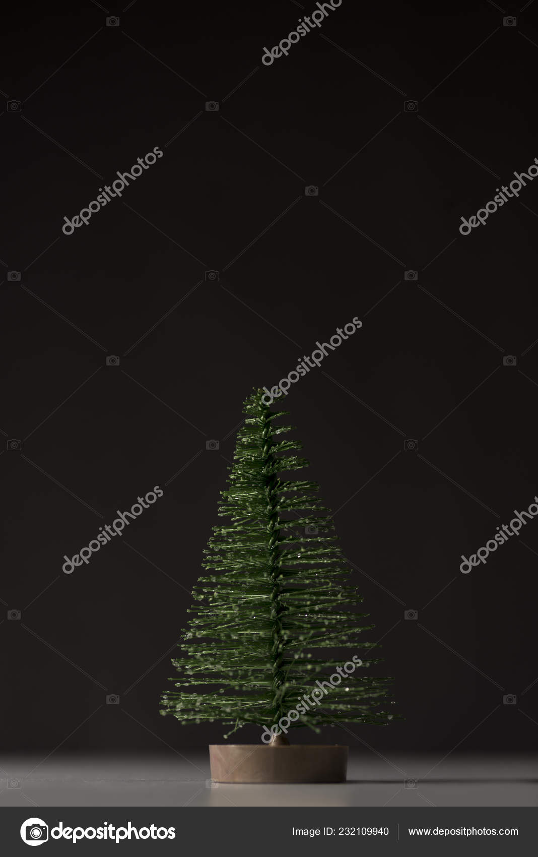 One Pine Tree Black Background — Stock Photo © casarda #232109940
