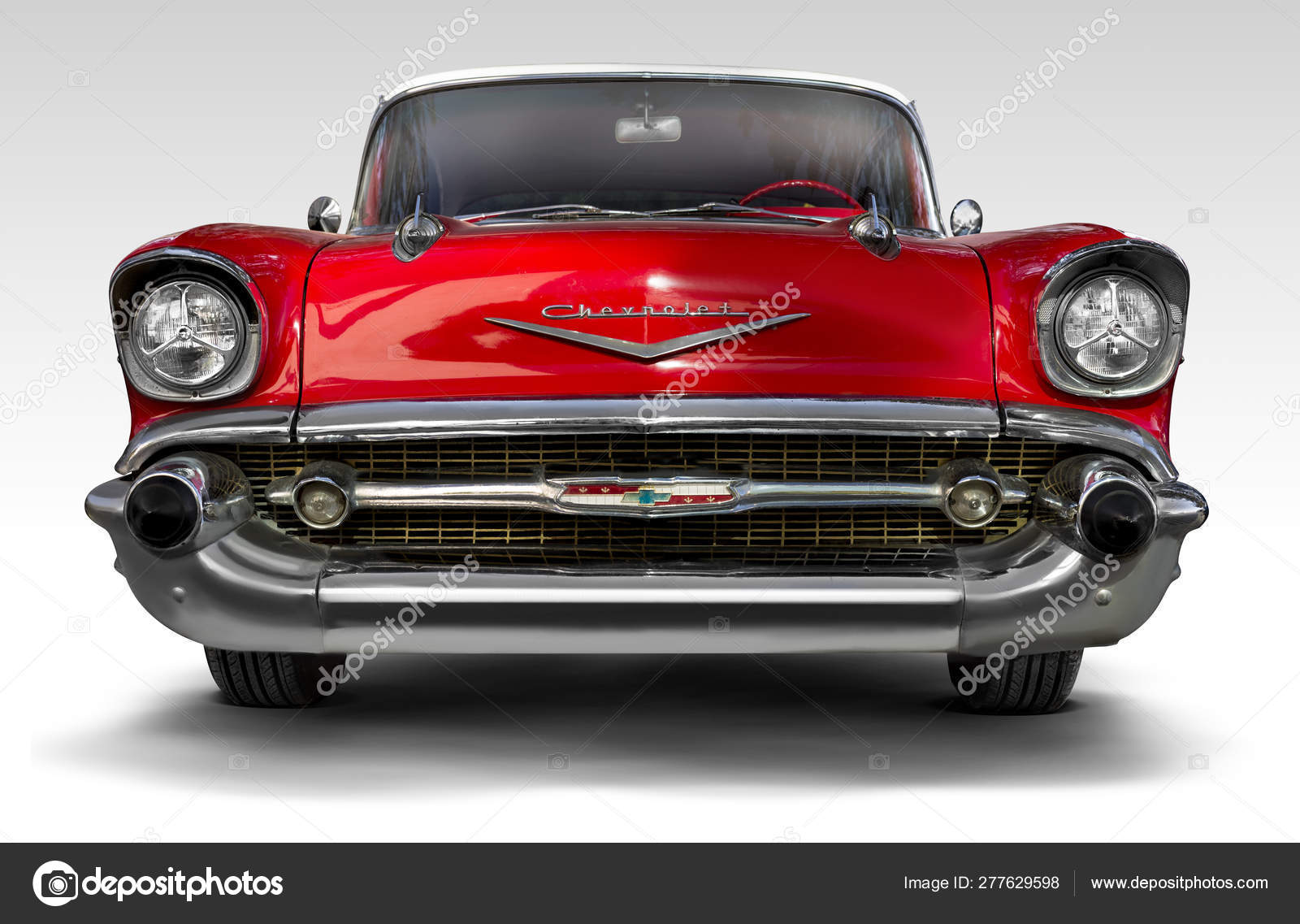 Front view of a red colored 1957 Chevrolet – Stock Editorial Photo ...