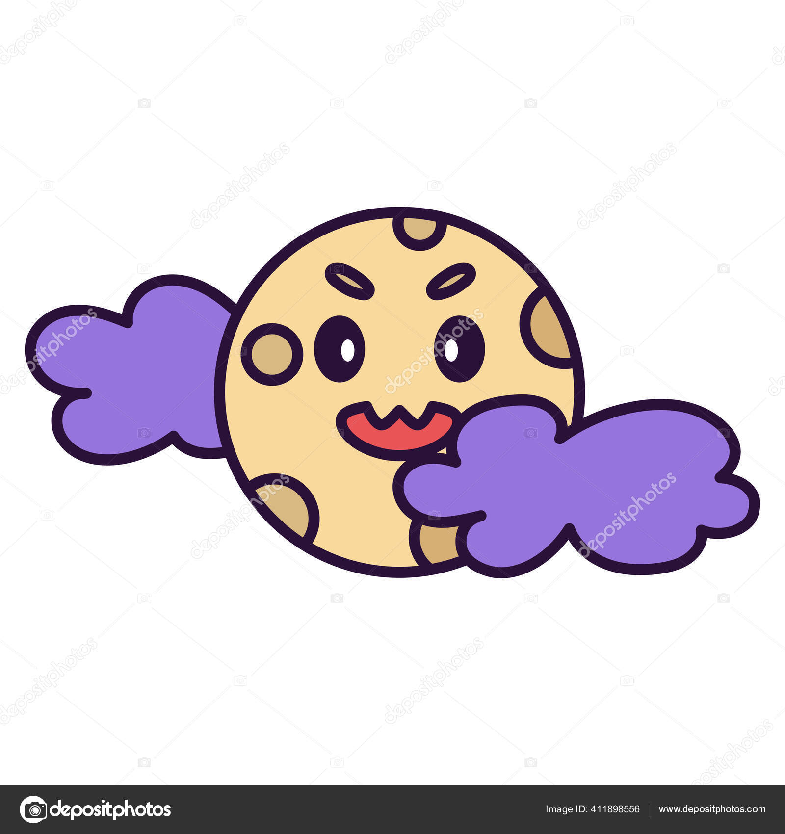 Cute moon kawaii Stock Illustration by ©Illustratiostock #411898556