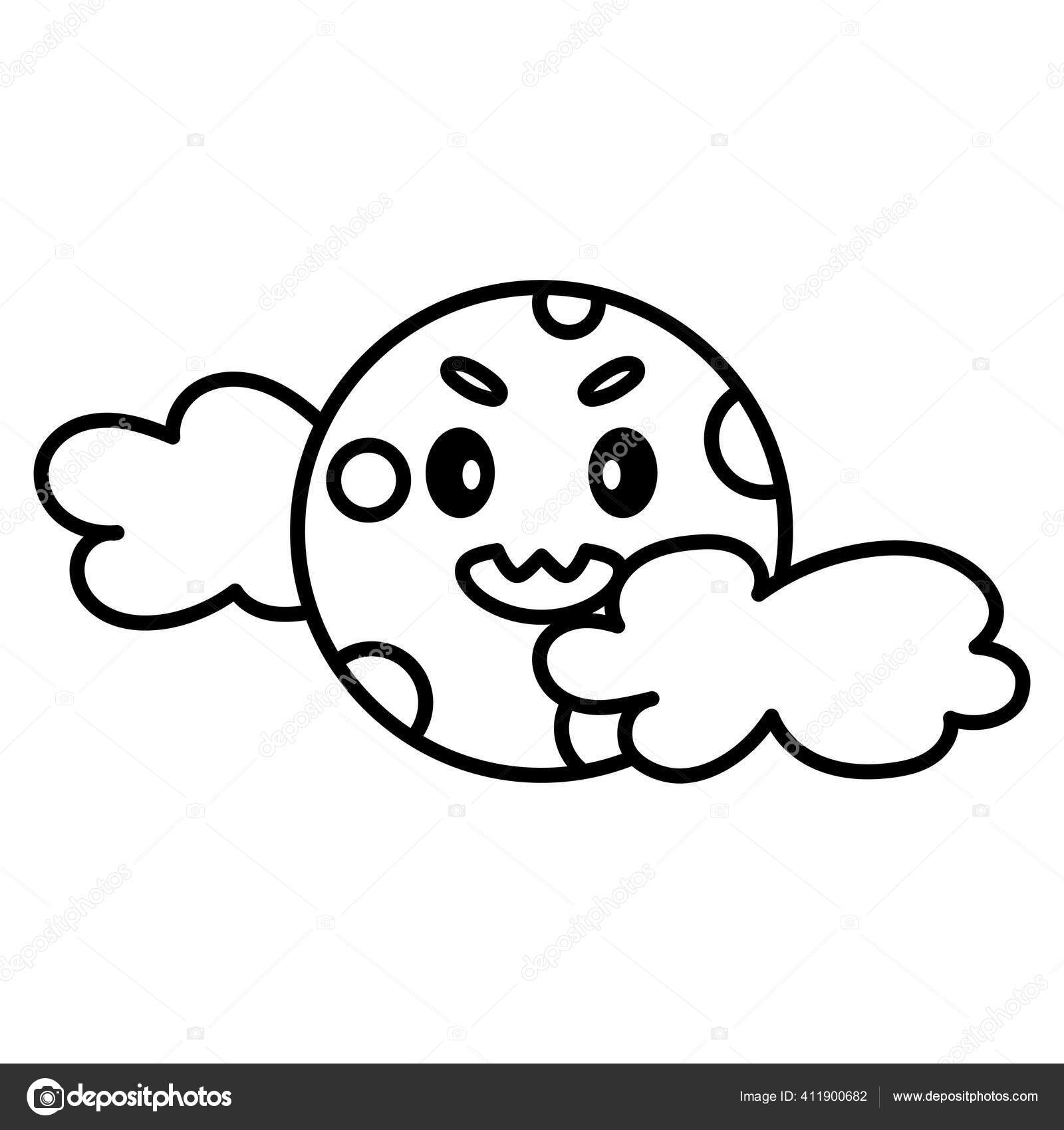 Cute Moon Kawaii Stock Vector By ©illustratiostock 411900682